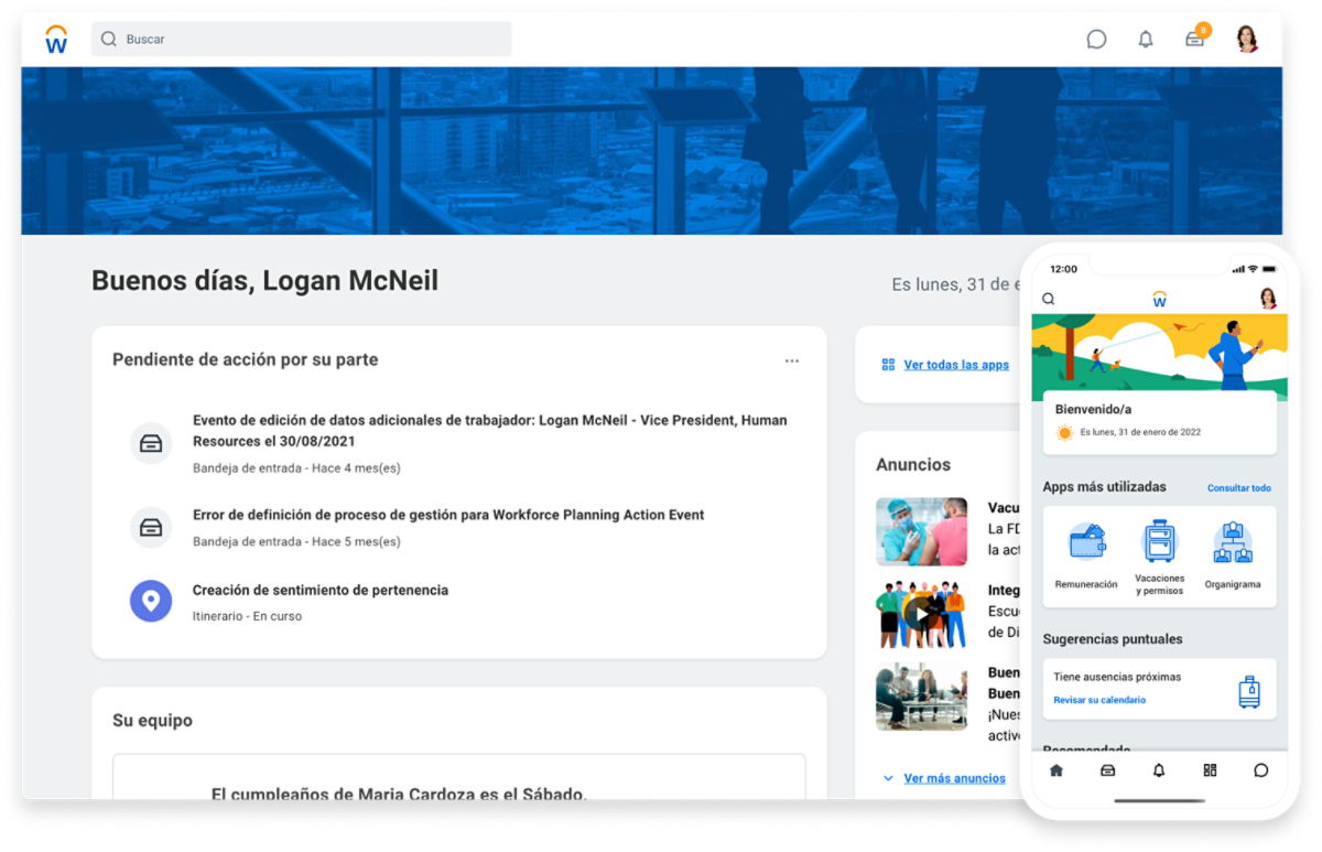 Plataforma tecnológica cloud y sistema ERP | Workday